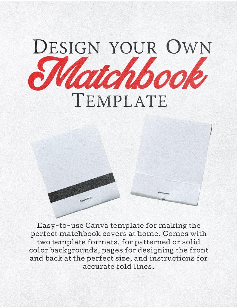 Matchbook Template for Canvas, Design DIY Matchbook Covers Easy - Etsy