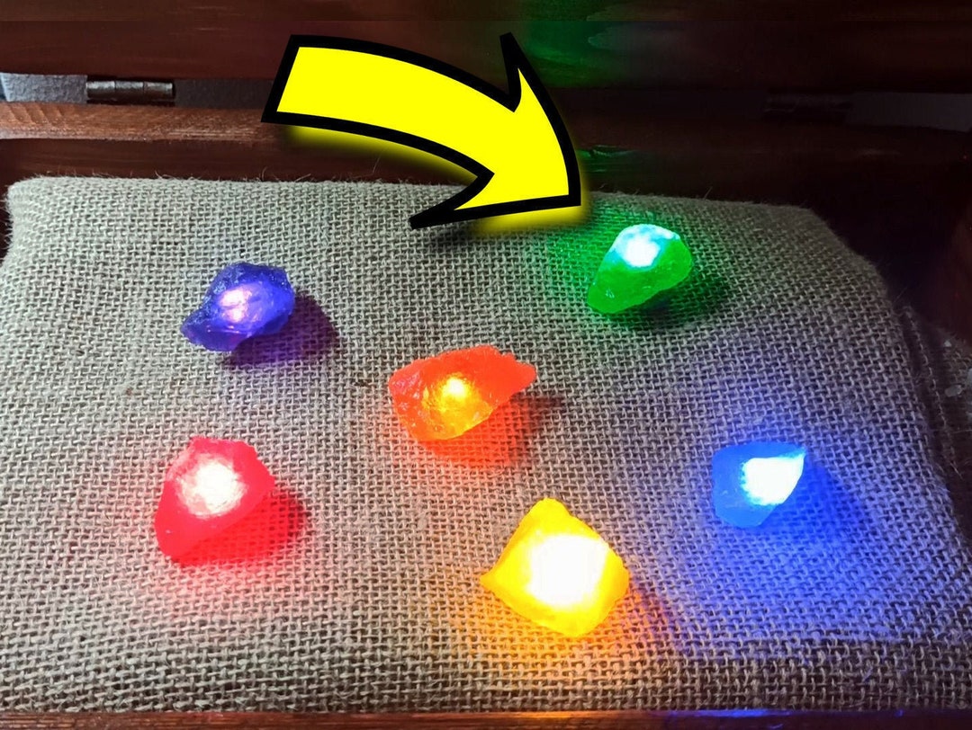 Thanos Infinity Stones Real Shape Glowing Gem Replica FULL SET [watch ...
