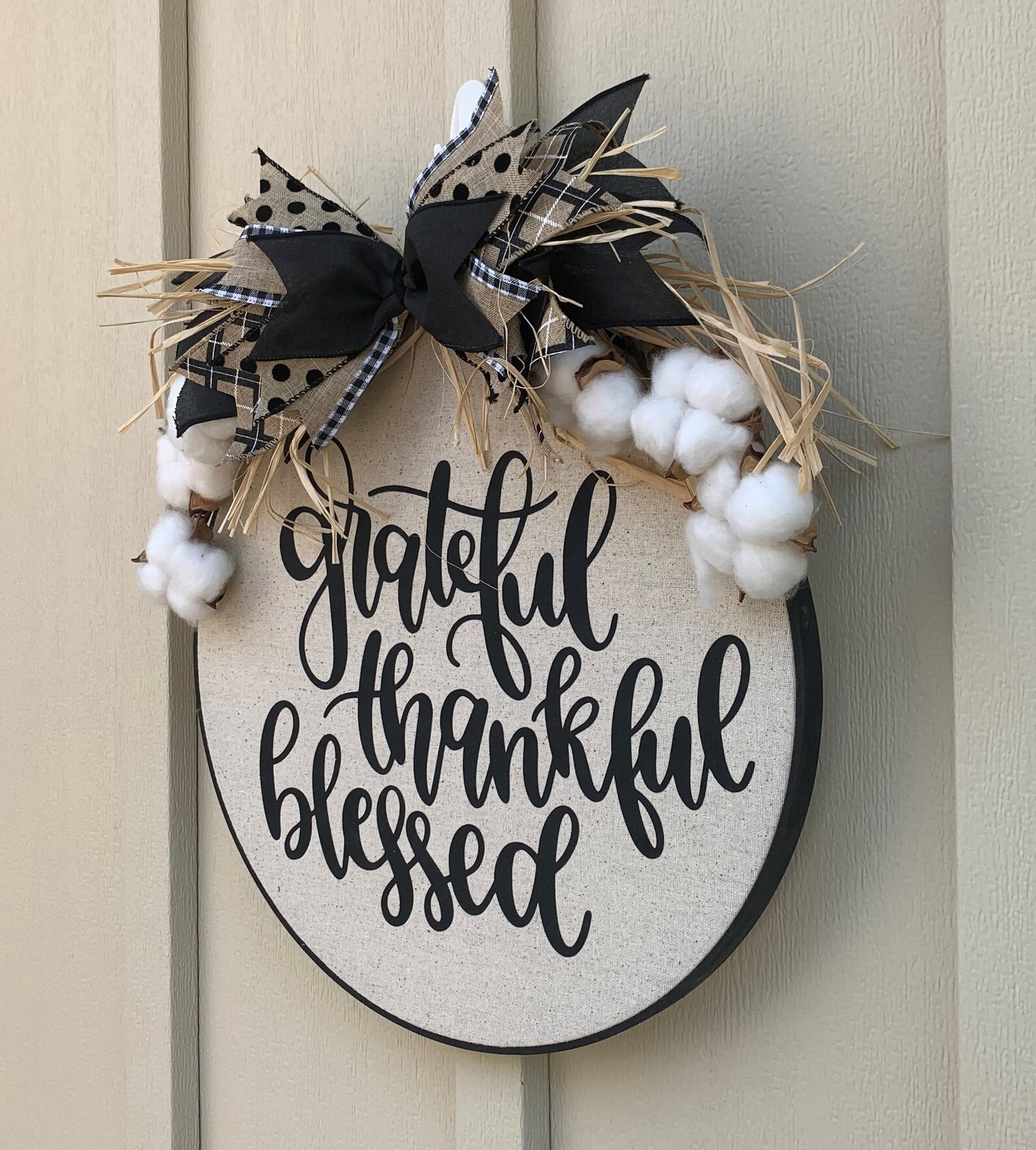 Fall Hoop Door Hanger, Grateful Thankful Blessed Wreath - Etsy