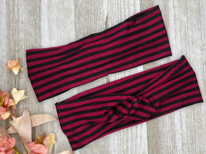 Maroon Stripes Twisted Headband for Women Headbands for - Etsy