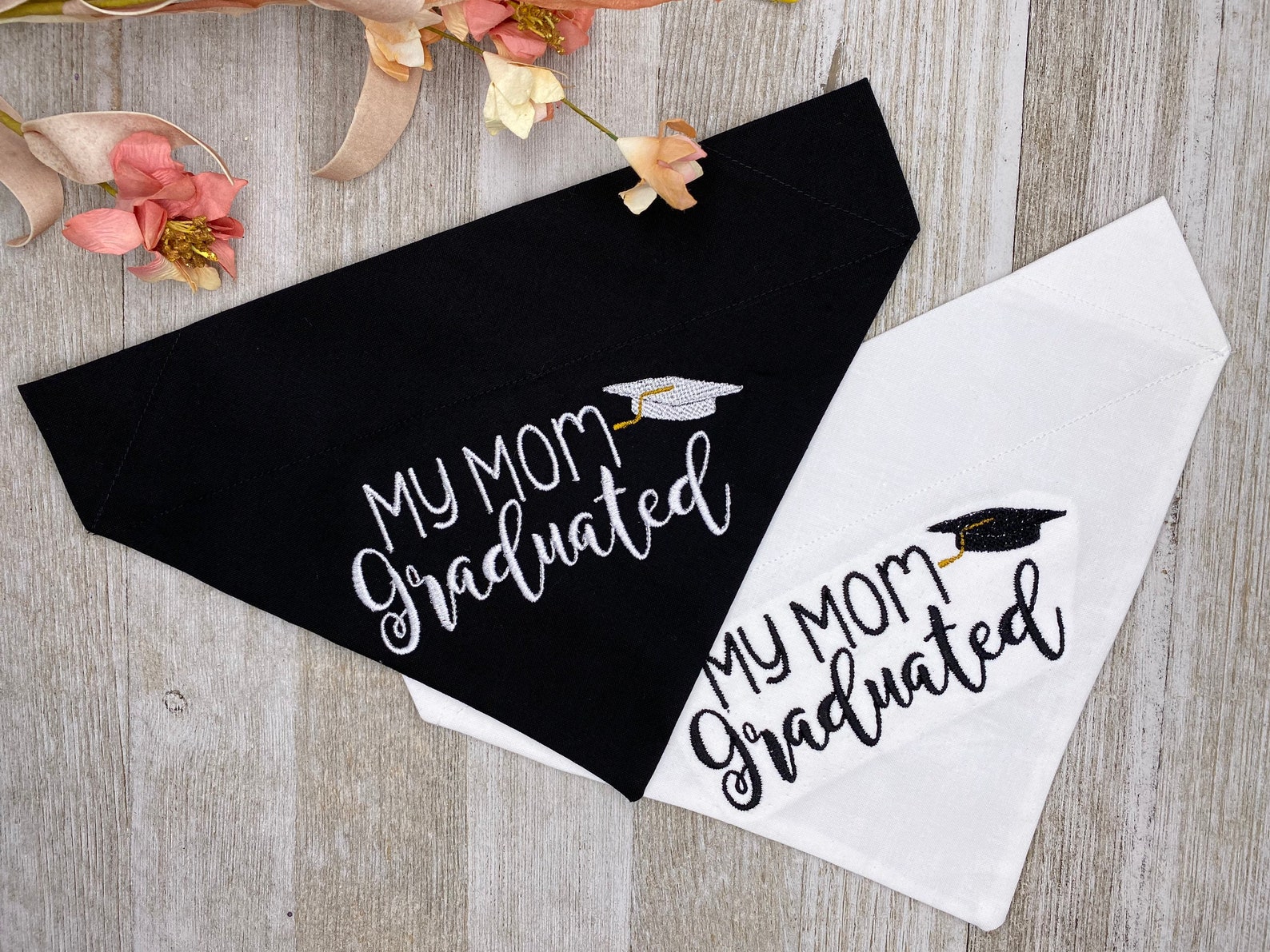 My Mom Graduated Over the Collar Dog Bandana Graduation Dog | Etsy