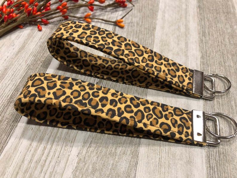 Cheetah Print Wristlet for Key Fobs and Keychain Gift for - Etsy