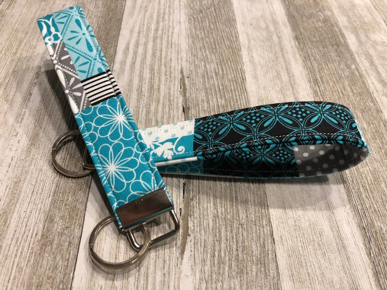 Wristlet Keychain in Quilt Pattern Key Fob Stocking - Etsy