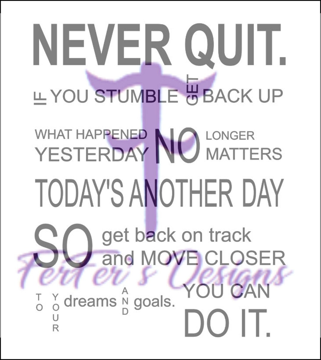 Never Quit Inspirational SVG - Etsy