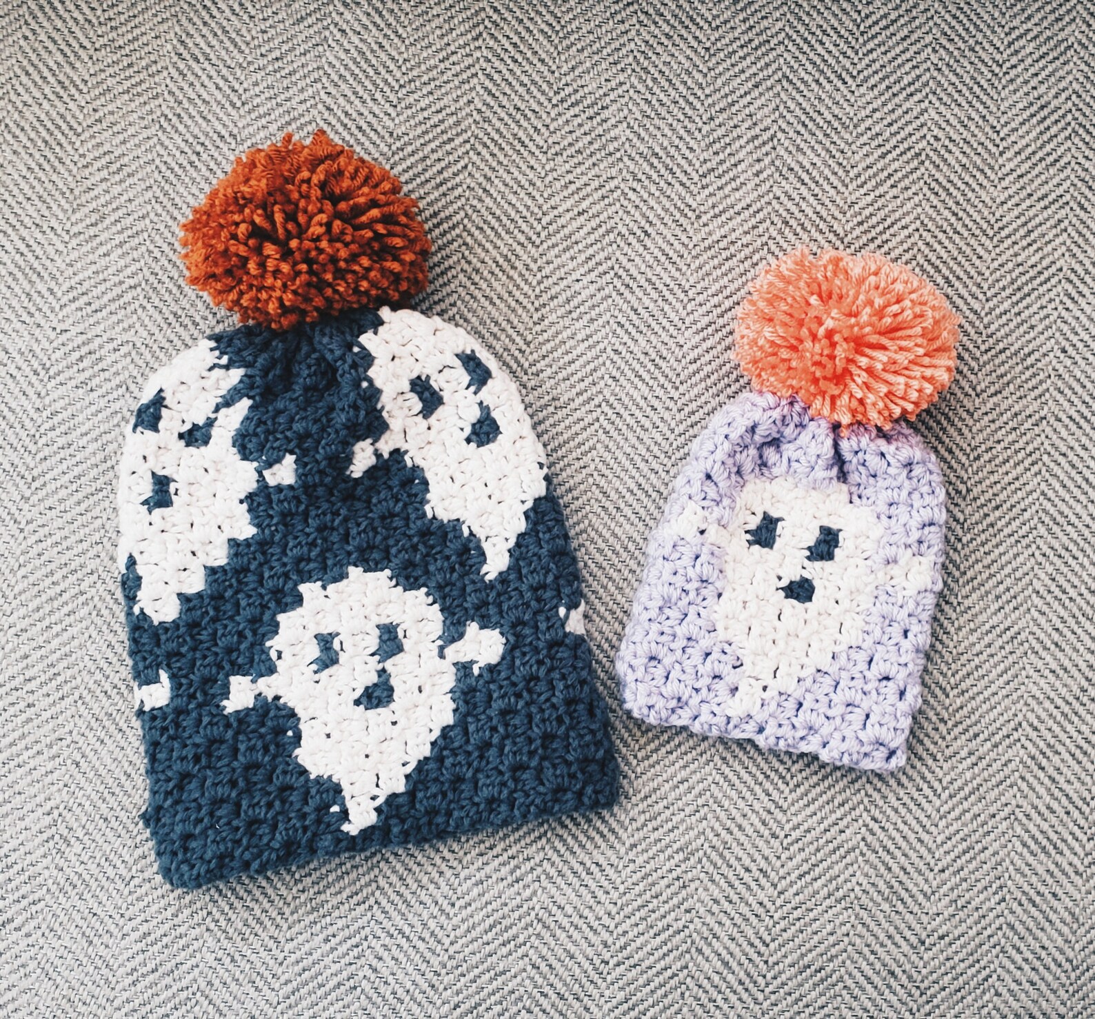 Halloween Ghost Crochet Beanie Pattern: C2C Hat (PDF Pattern) - Etsy