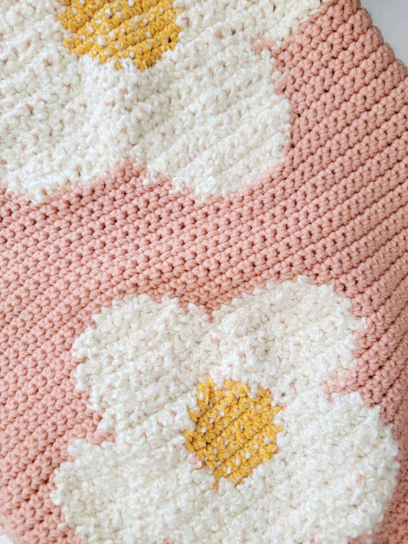 Daisy Crochet Blanket Pattern Crochet Flower Afghan Daisy - Etsy