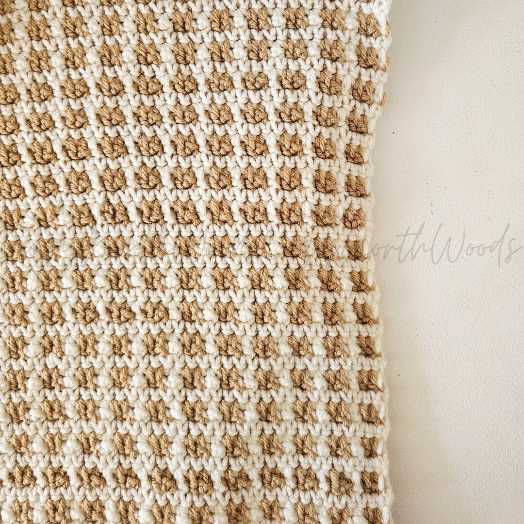 Crochet Blanket Pattern, Windowpane Crochet Pattern, Throw Blanket ...