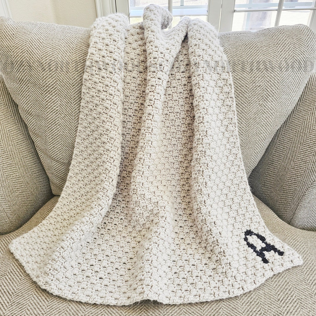 C2C Crochet Baby Blanket Pattern: Personalized Initial (PDF Pattern) - Etsy