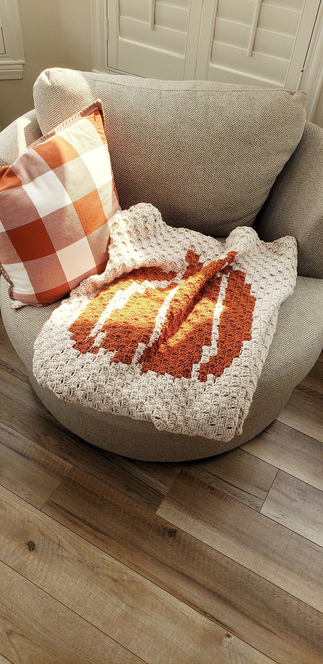 Fall Crochet Blanket Pattern Crochet Pumpkin Blanket Cozy Throw Blanket ...