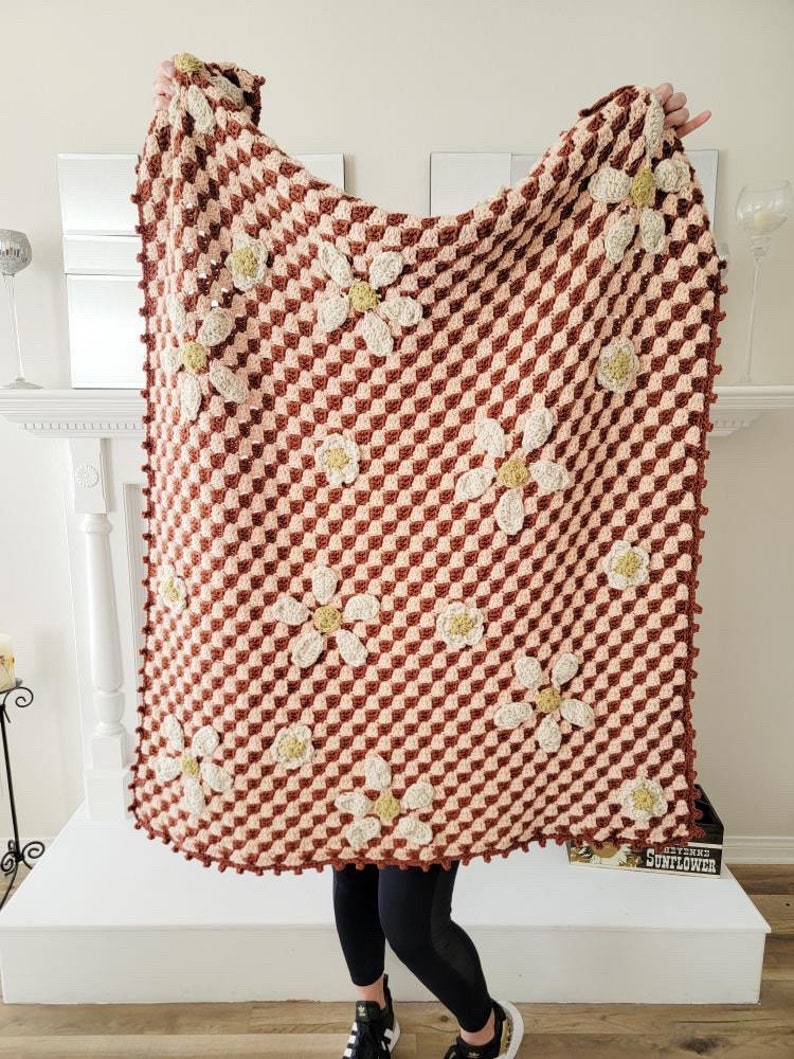 Daisy Crochet Blanket Pattern Crochet Throw Blanket Pattern - Etsy
