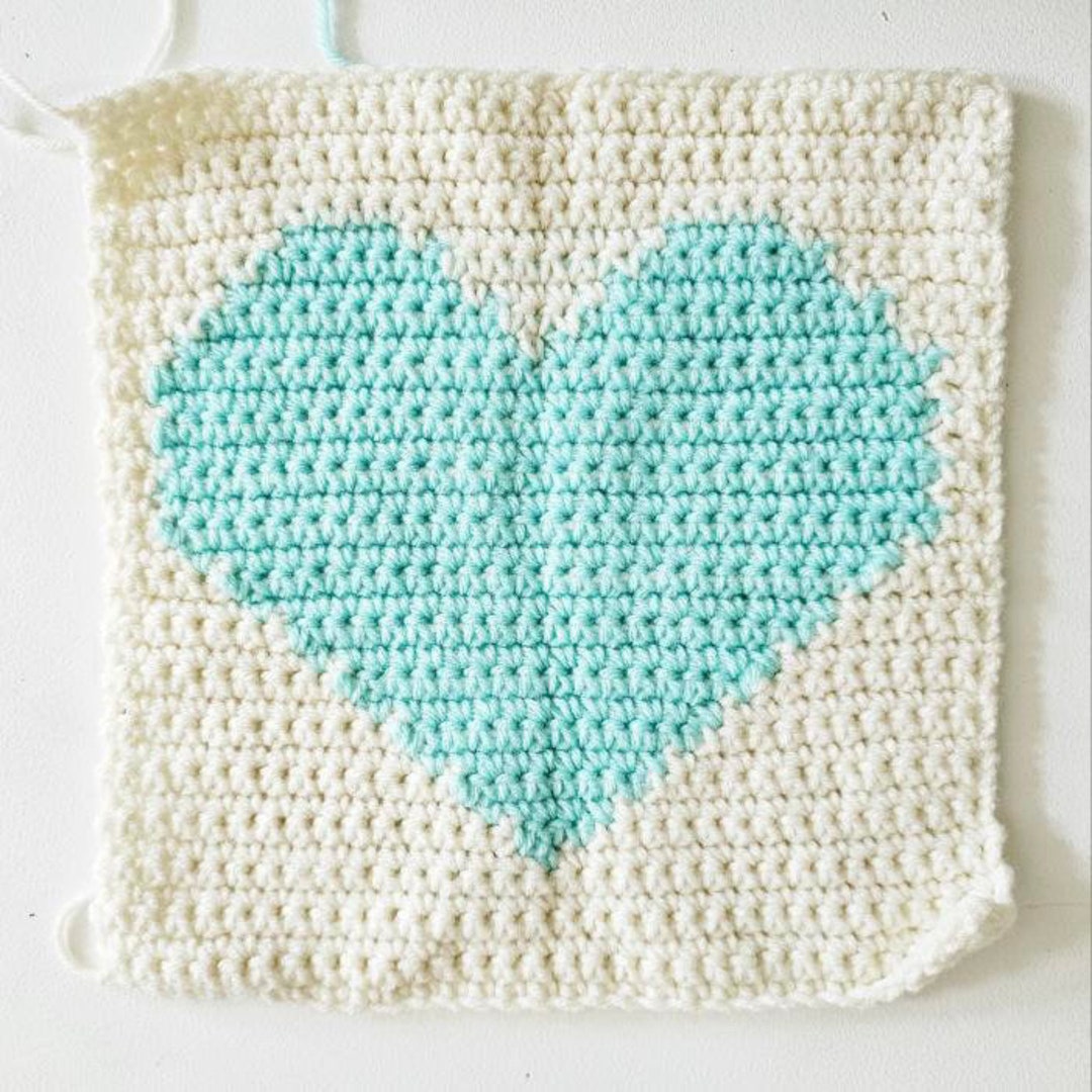 Heart Afghan Square Crochet Pattern Easy Crochet Pattern Crochet ...