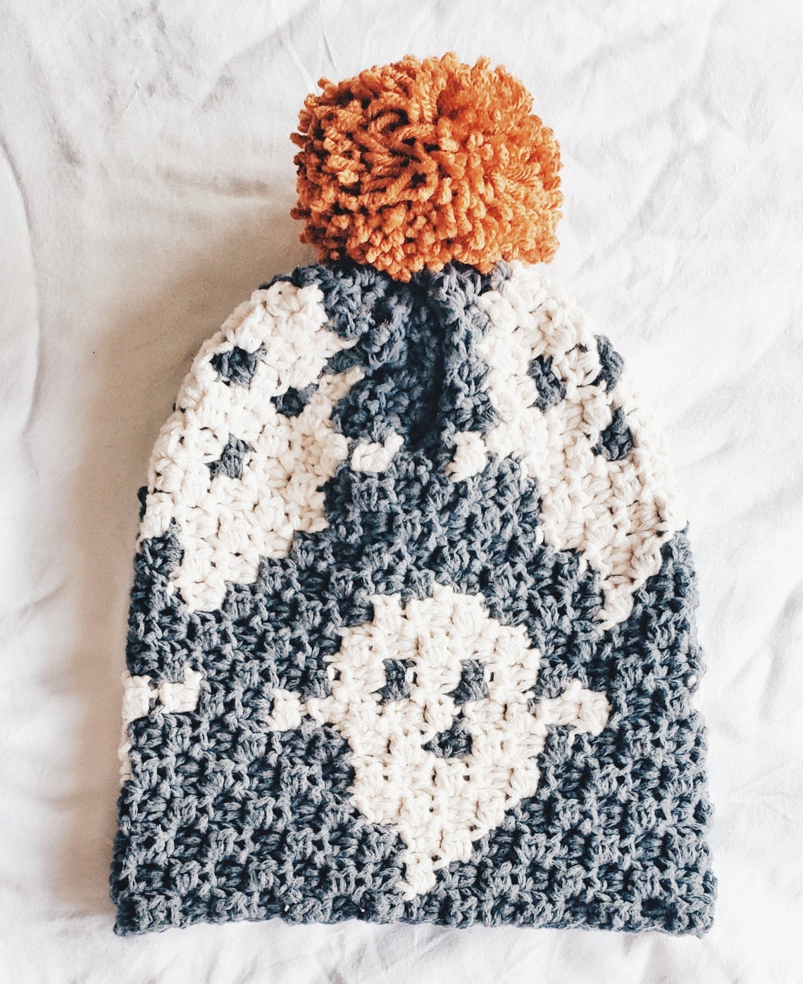 Halloween Ghost Crochet Beanie Pattern: C2C Hat (PDF Pattern) - Etsy
