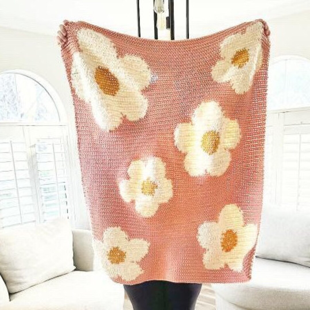 Daisy Crochet Blanket Pattern Crochet Flower Afghan Daisy - Etsy