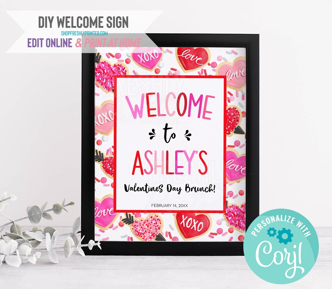 Welcome Greeting Sign - Corjl Template - Digital File - Edit Online ...