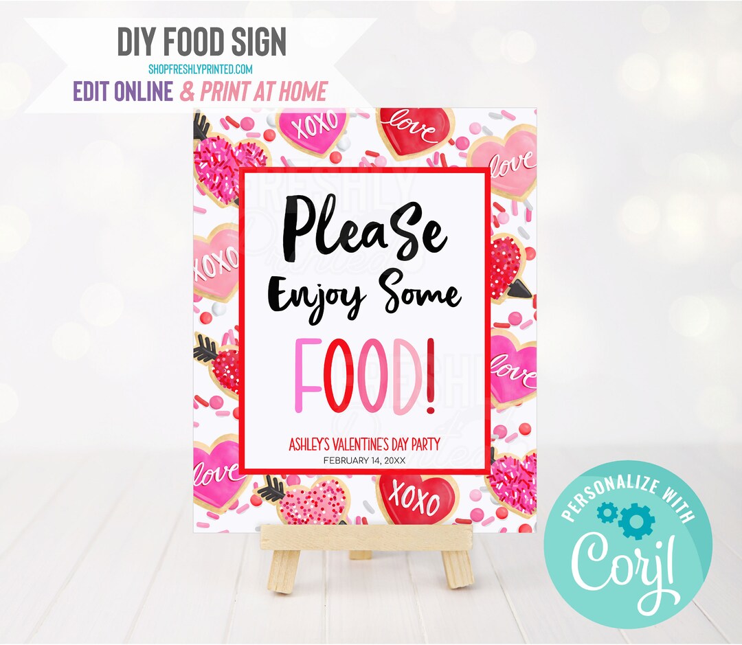 Food Table Sign - Corjl Template - Digital File - Edit Online & Print ...