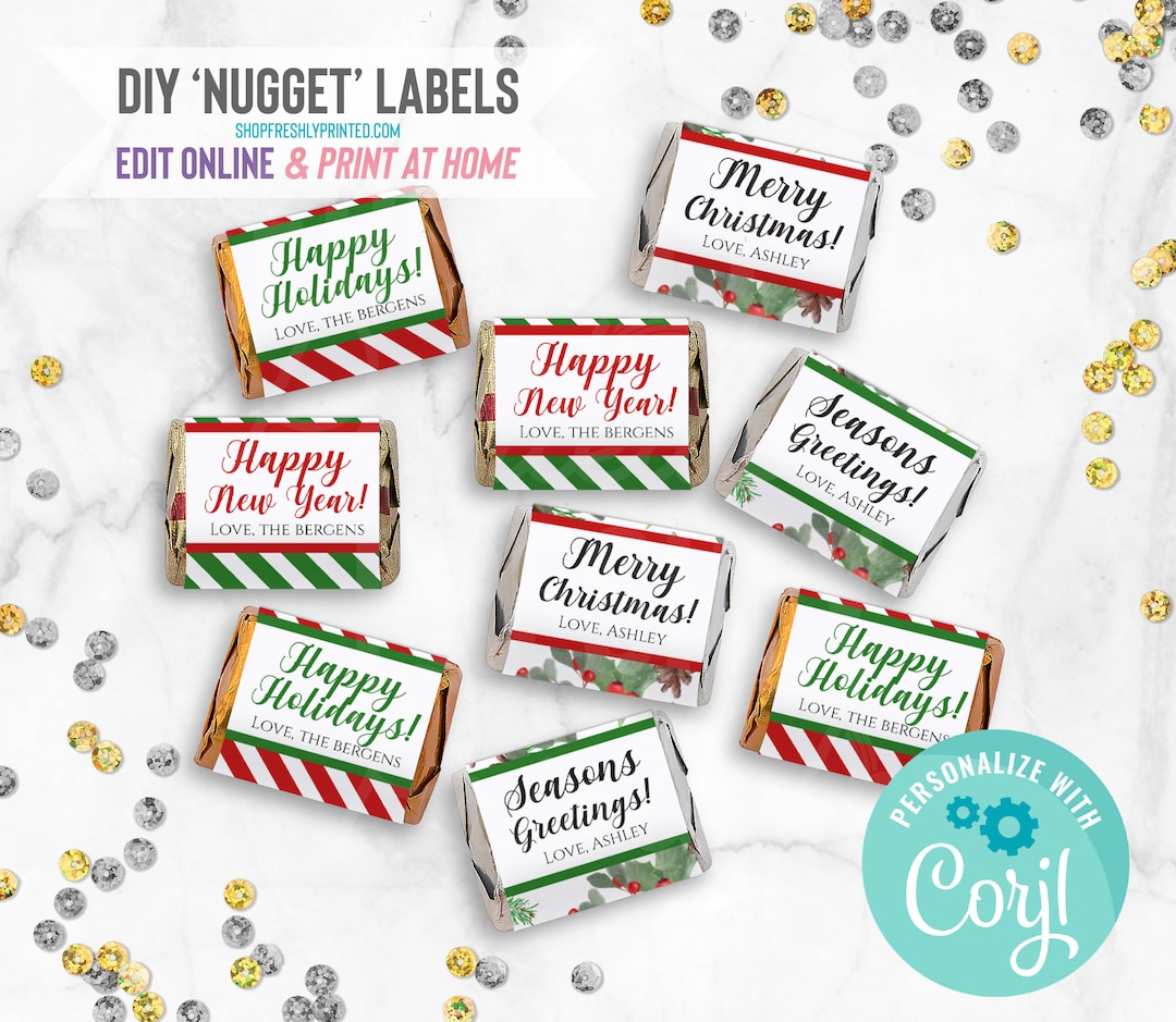 Christmas Nuggets Labels - Corjl Template - Digital File Only - Edit ...