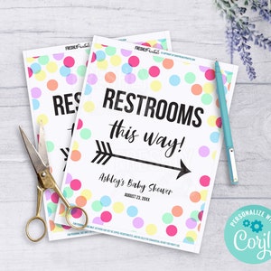 Editable Bathroom Sign - Corjl Template - Digital File - Edit Online ...
