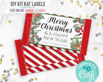 Digital Printable Christmas Gnomes Kit Kat Chocolate Bar - Etsy