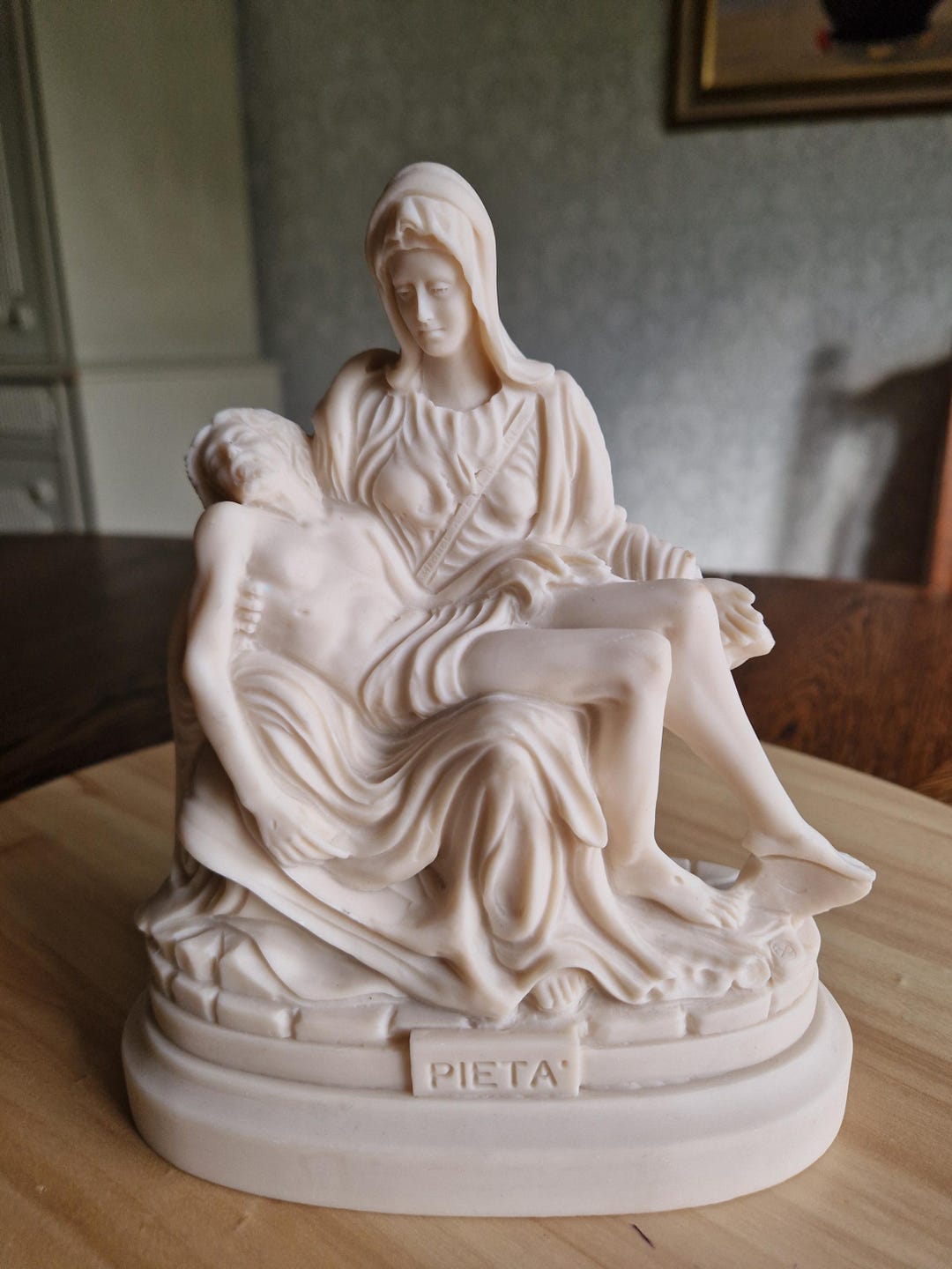 Italian Alabaster Pietà Sculpture – Religious Art, Hand-carved Madonna ...