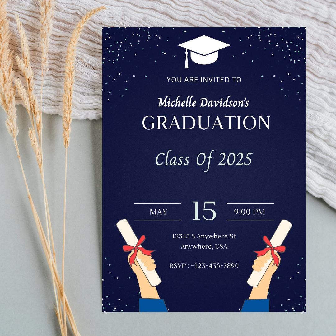 Editable/printable 2025 Graduation Invite - Etsy