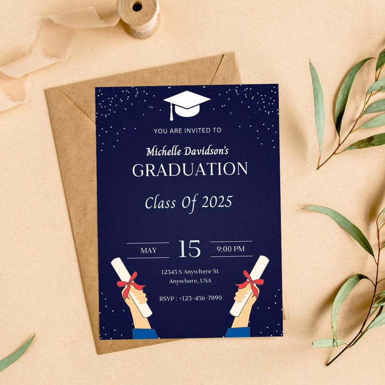 Editable/printable 2025 Graduation Invite - Etsy