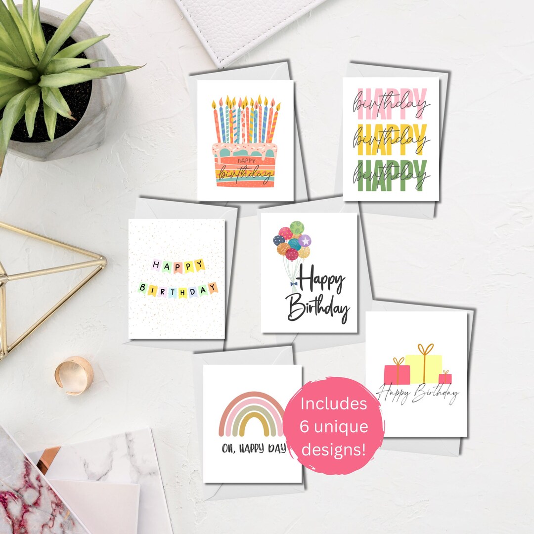 Happy Birthday Card Pack | Ships Fast | Gifts for Everyone - Etsy