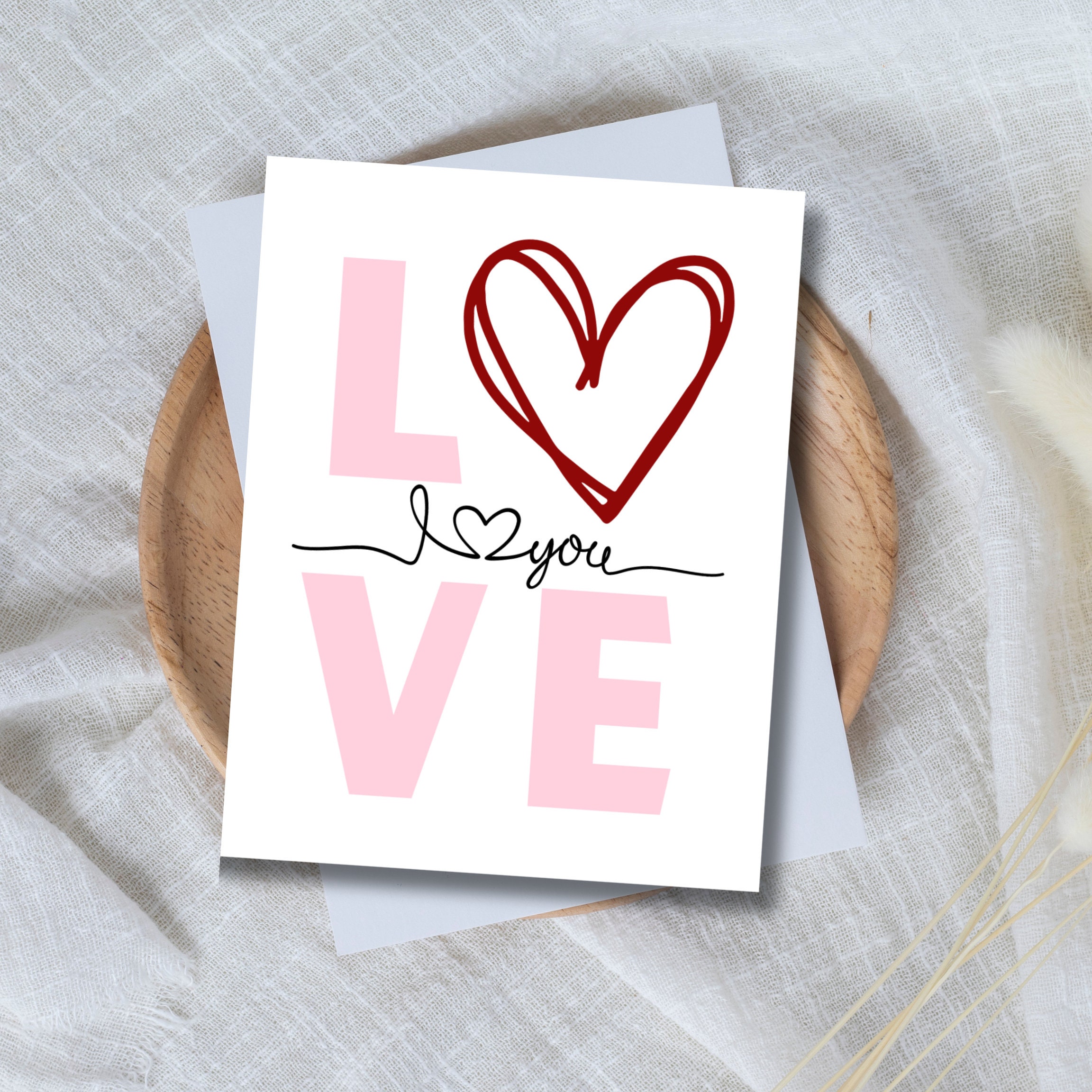 LOVE Valentine's Day Cards Comes With Envelopes Pack of 6 - Etsy