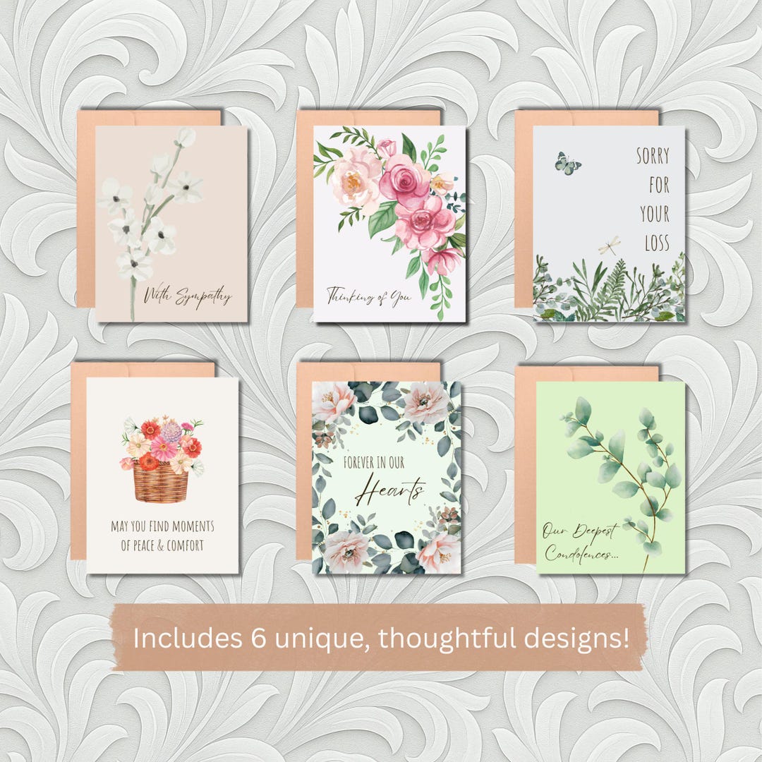 Sympathy Cards Assortment Pack – Condolence Cards Set – Bereavement ...