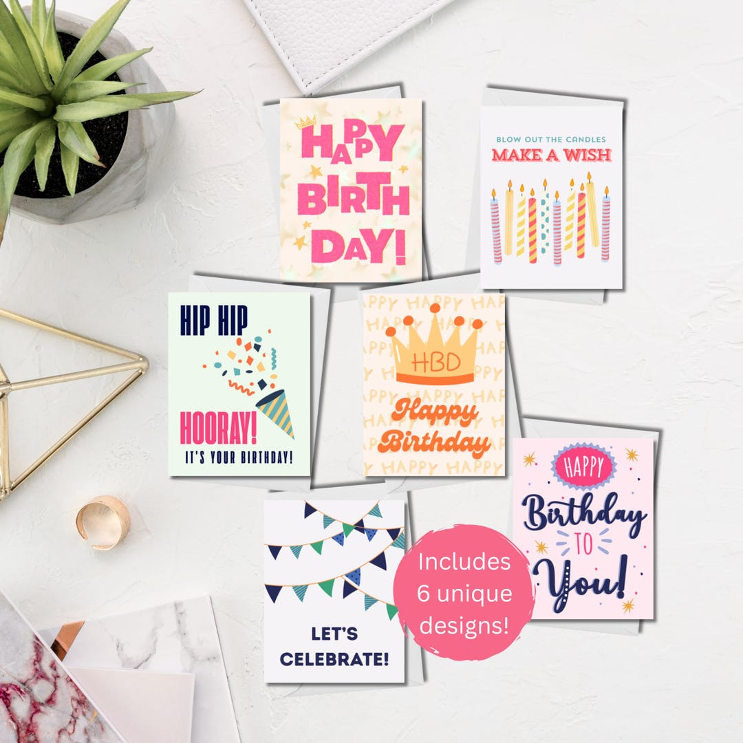 Happy Birthday Card Pack | Ships Fast | Gifts for Everyone - Etsy