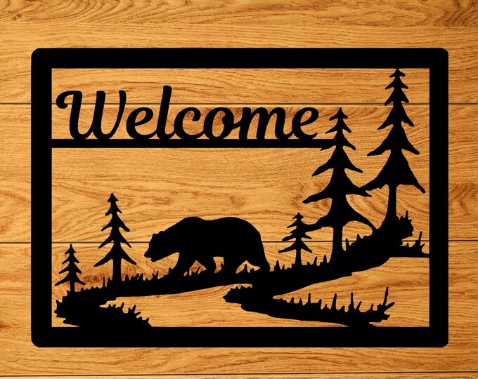 Bear Welcome Sign (jpeg, Svg, Pdf, Dxf) - Etsy Canada