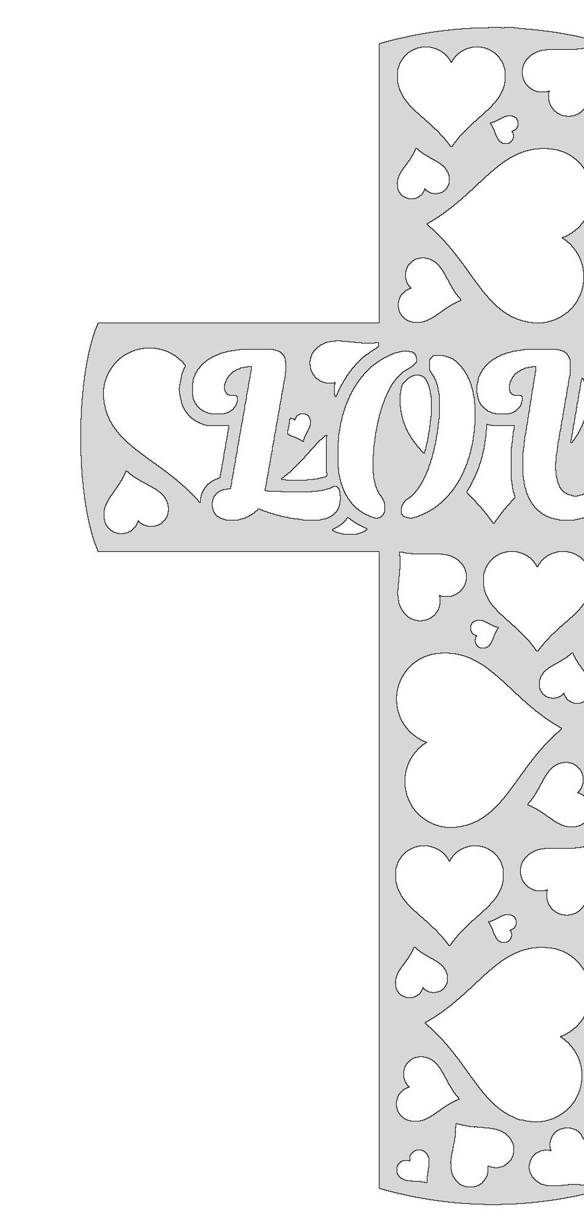 Love Cross svg Pdf Jpeg Dxf Scroll Saw Pattern Cricut - Etsy