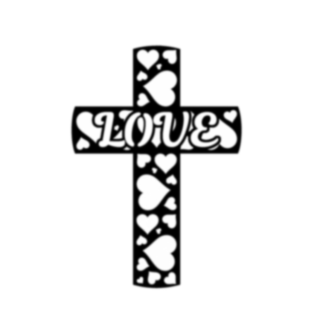 Love Cross, (svg, Pdf, Jpeg, Dxf) Scroll Saw Pattern, Cricut, Laser ...