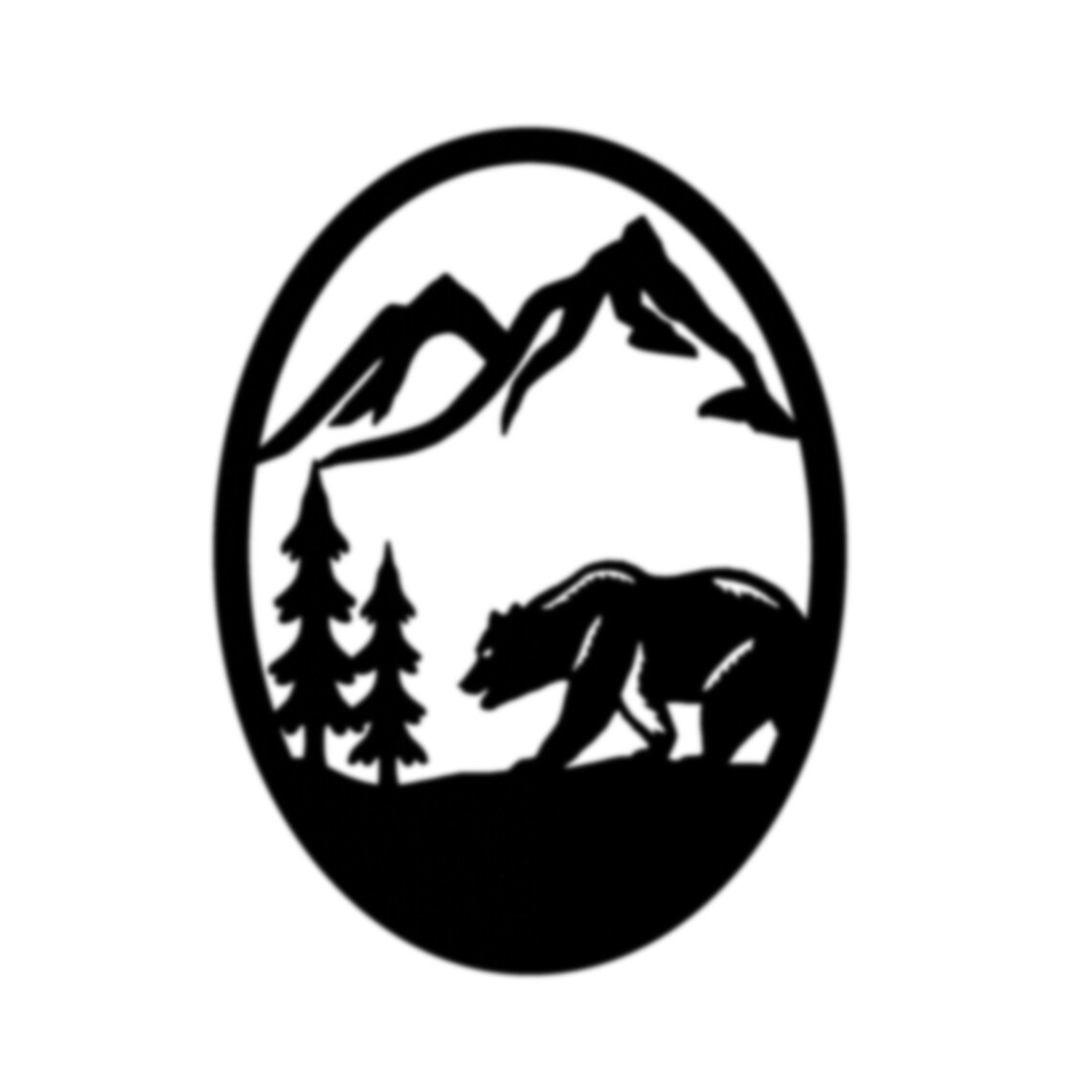 Bear Pattern, Mountains, Pine Trees, (svg, Pdf, Jpeg, Dxf) - Etsy