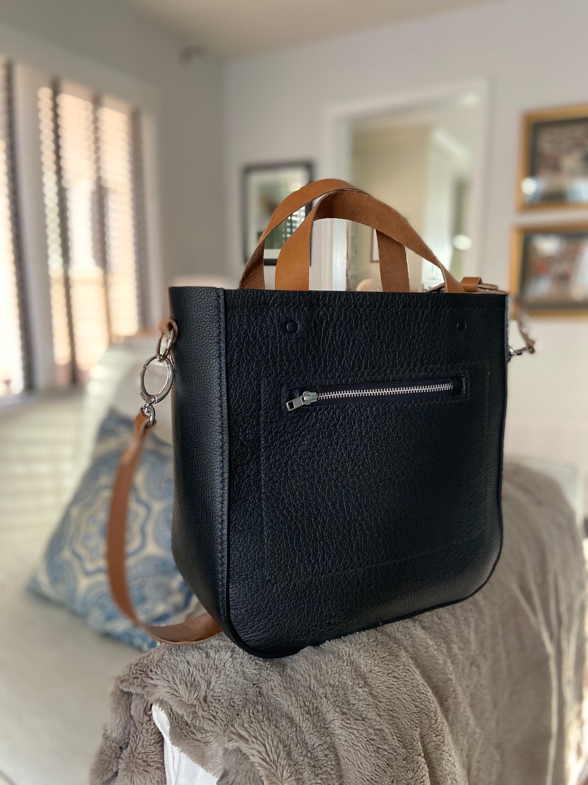 Crossbody Mini-tote With 4 Pockets, Top-handle & Adjustable Shoulder ...