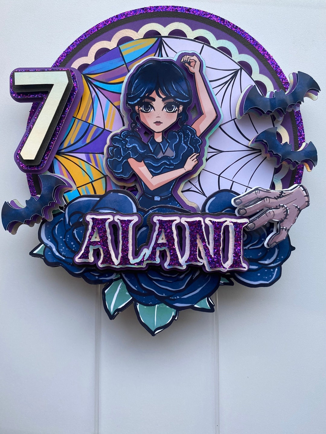 Wednesday Cake Topper, Wednesday Addams, Wednesday 3-D Cake Topper ...