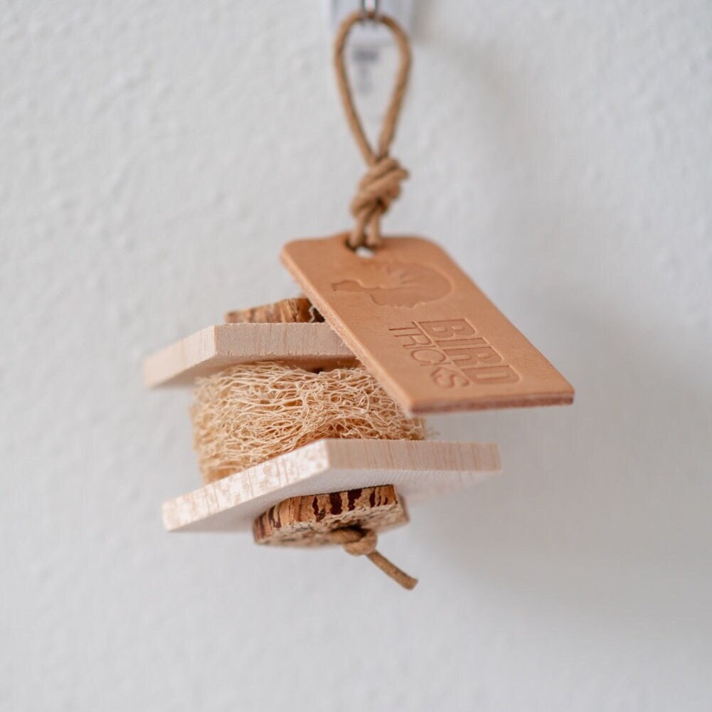 Loofah Sandwich - Tiny ALL NATURAL Premium Bird Toys| Birdtricks Toys ...