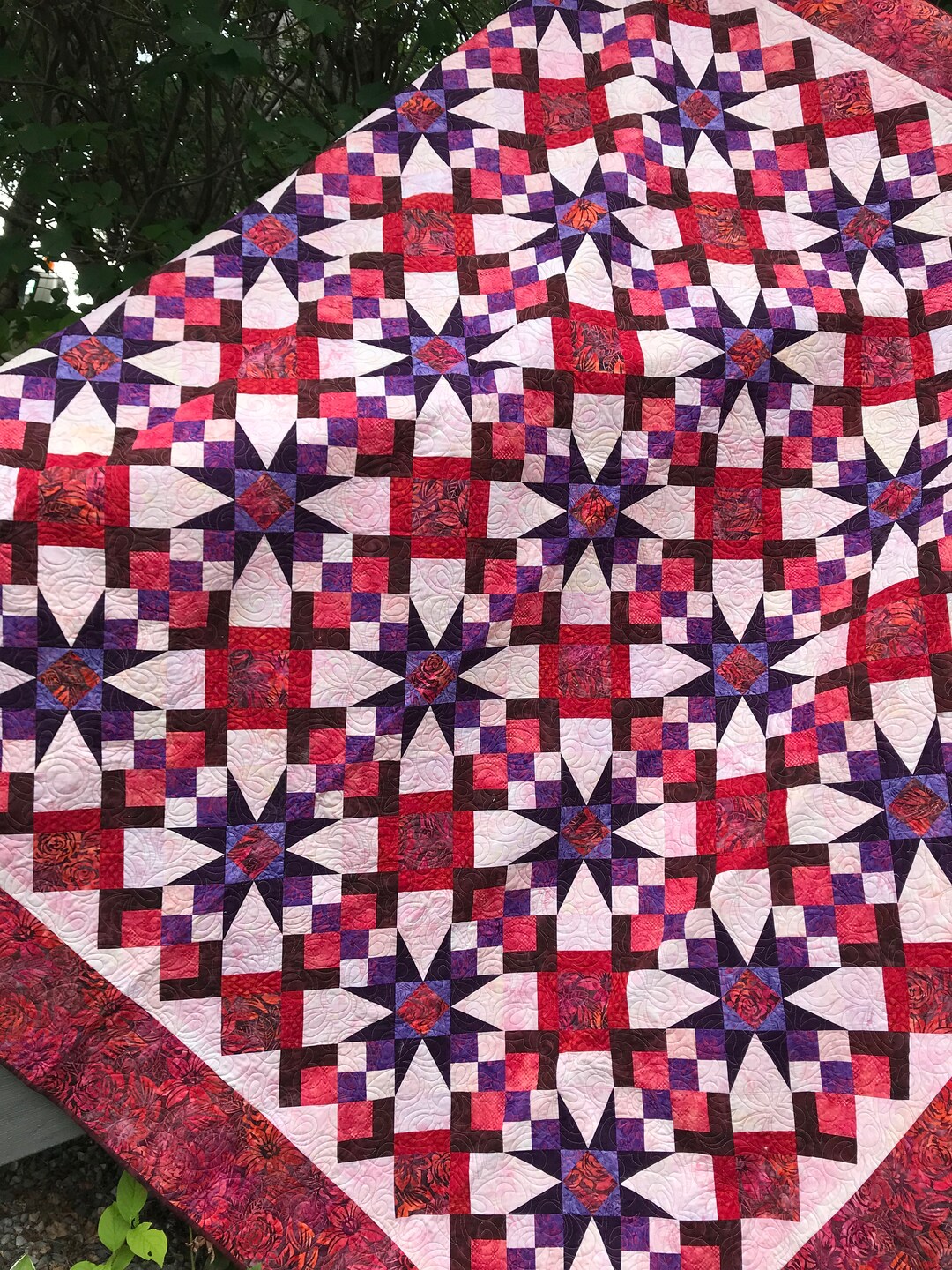 Ruby Tuesday Handmade King-sized Patchwork Quilt - Etsy