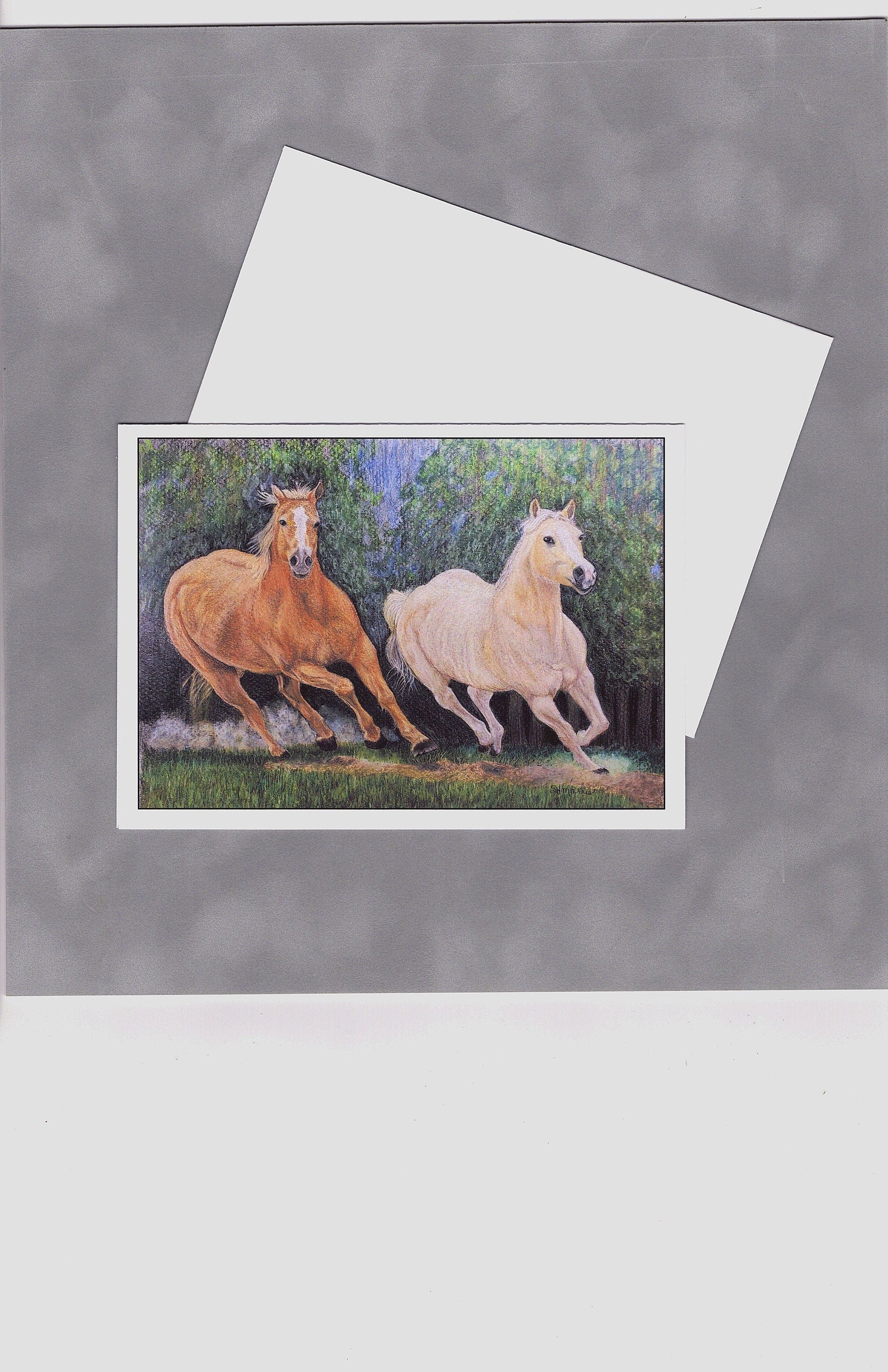 Horse Note Card, Horse Lover Note Card, Equine Note Card, Running Horse ...