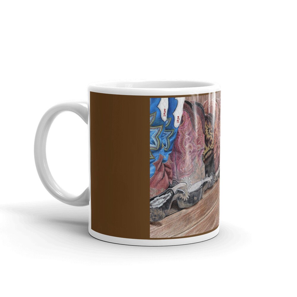 Western Coffee Mug Cowboy Boot Coffee Mug Original Art - Etsy