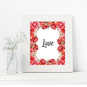 Red Flower Border Clipart, Watercolor Red Floral PNG Bundle, Flower ...