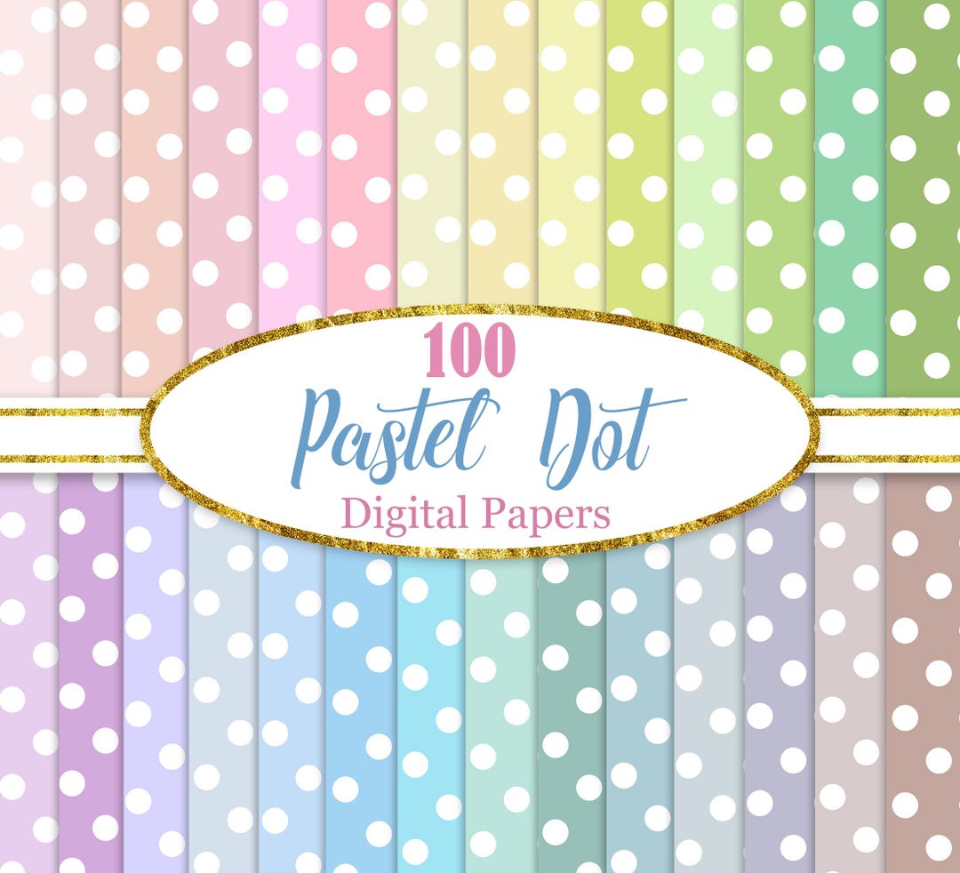 Pastel Dot Digital Paper, Dot Background Bundle, Scrapbook Paper ...