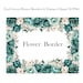 Teal Green Flower Border Clipart, Watercolor Green Floral PNG, Flower ...