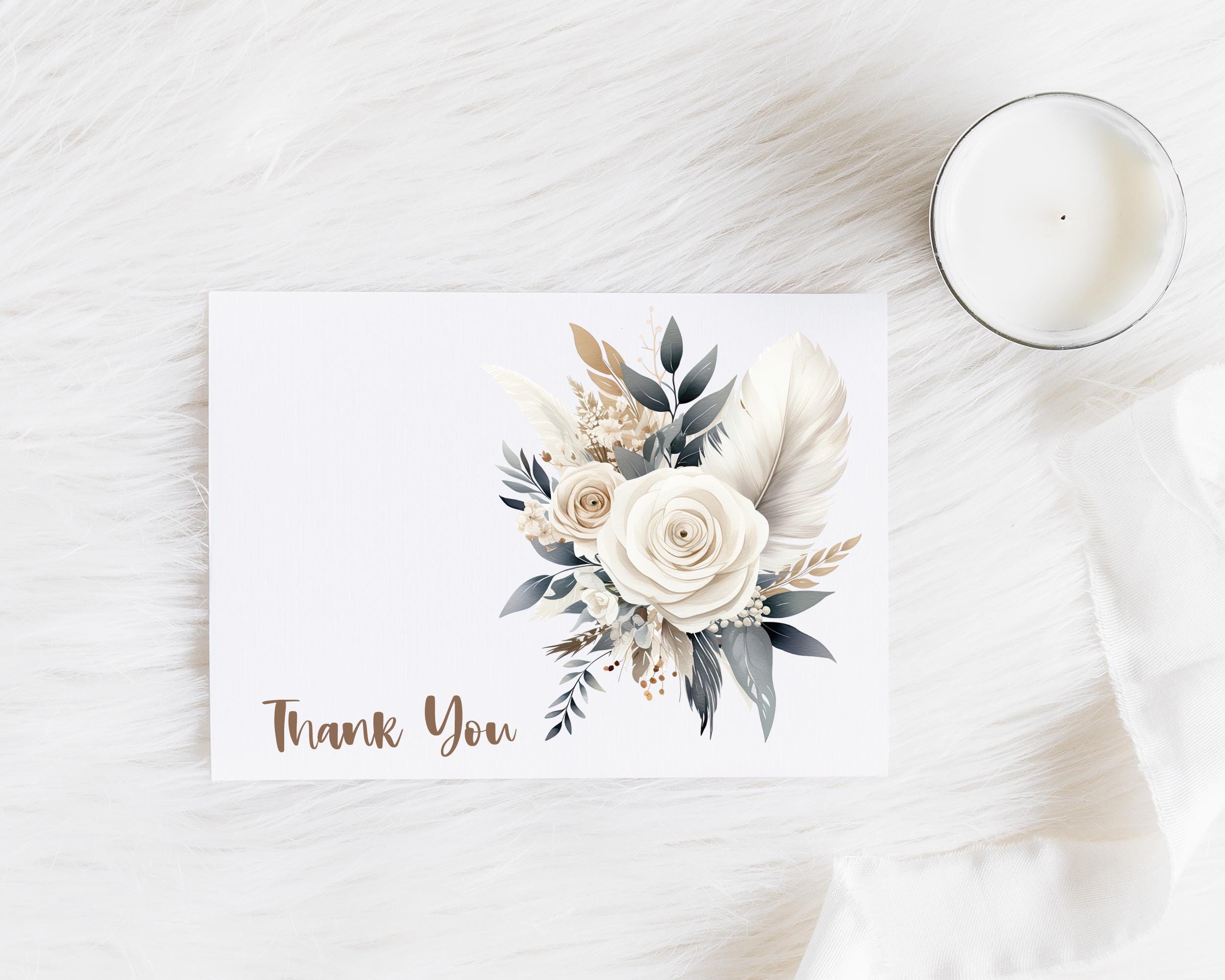 Boho Flower PNG, Watercolor White Flower Clipart, Flower Border, Floral ...