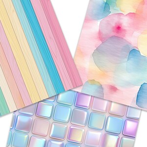 Pastel Digital Paper, Pastel Background Bundle, Pastel Texture ...