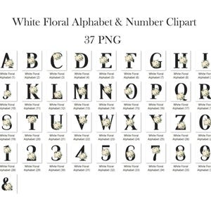 White Floral Alphabet Clipart, Flower Alphabet PNG, Letters Clipart ...