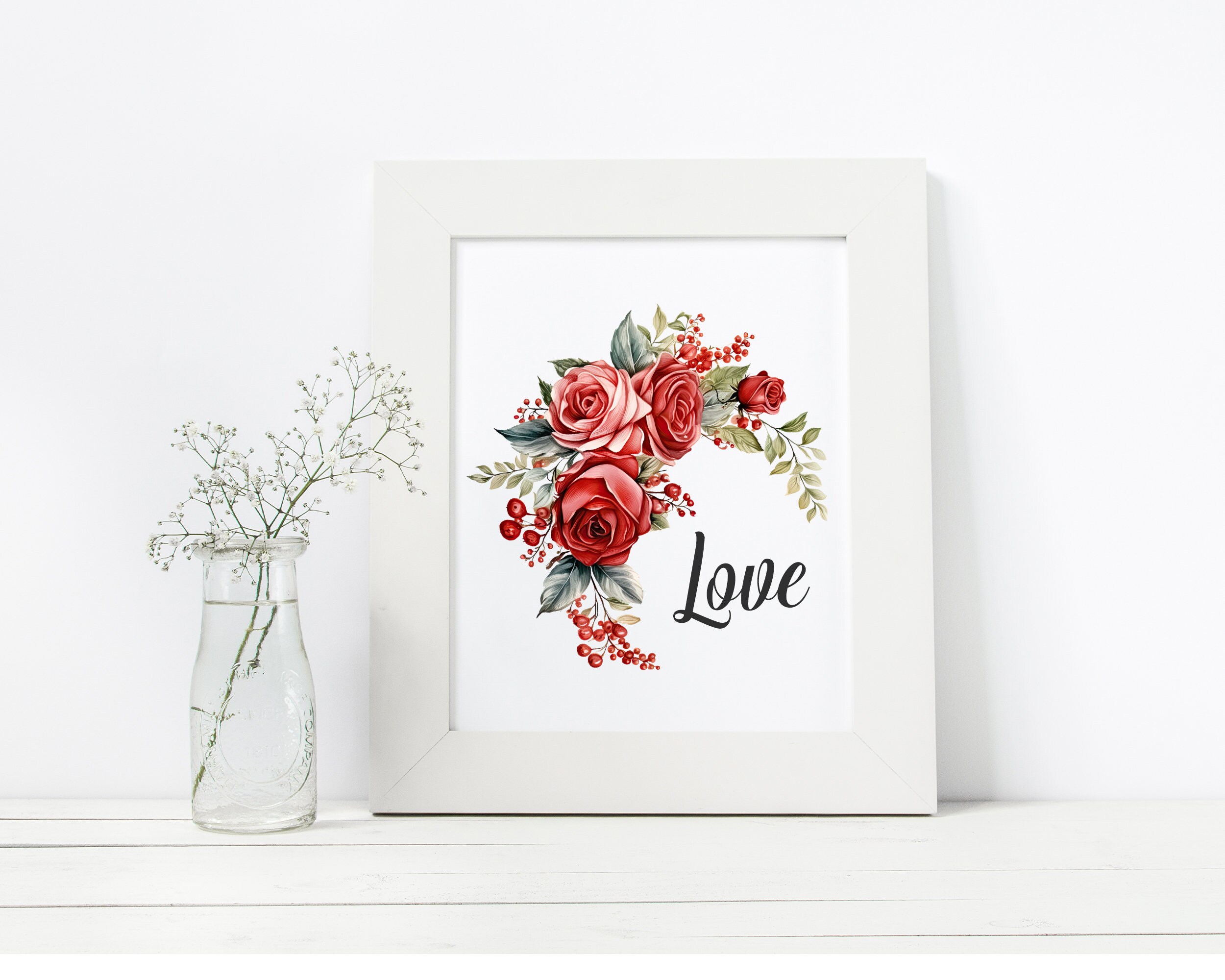 Red Rose PNG, Watercolor Red Rose Border Clipart, Rose Corner ...