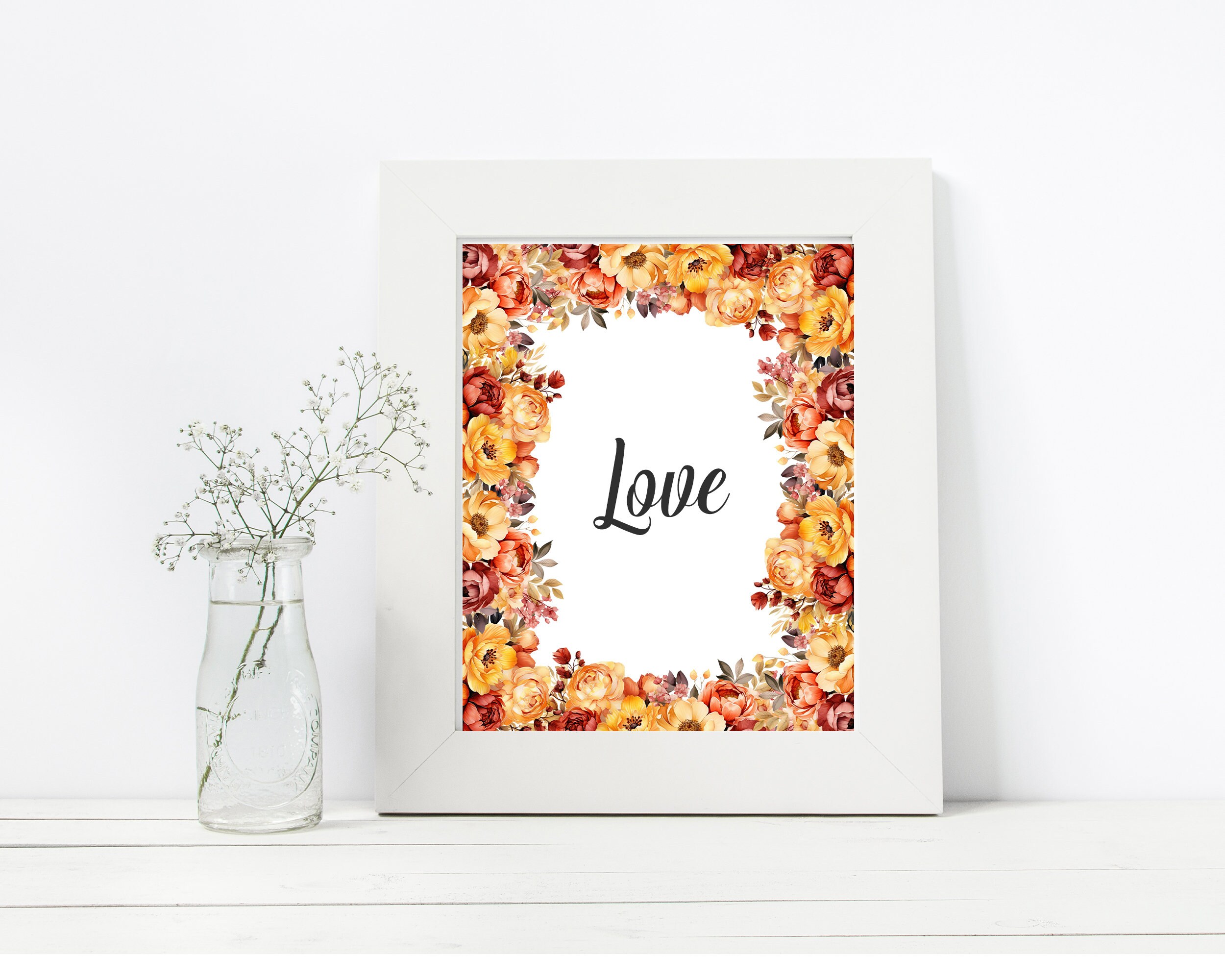 Autumn Flower Border Clipart, Watercolor Fall Flower Border PNG, Flower ...