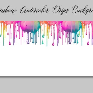 Rainbow Watercolor Drips Clipart, Digital Paper, Colorful Dripping ...
