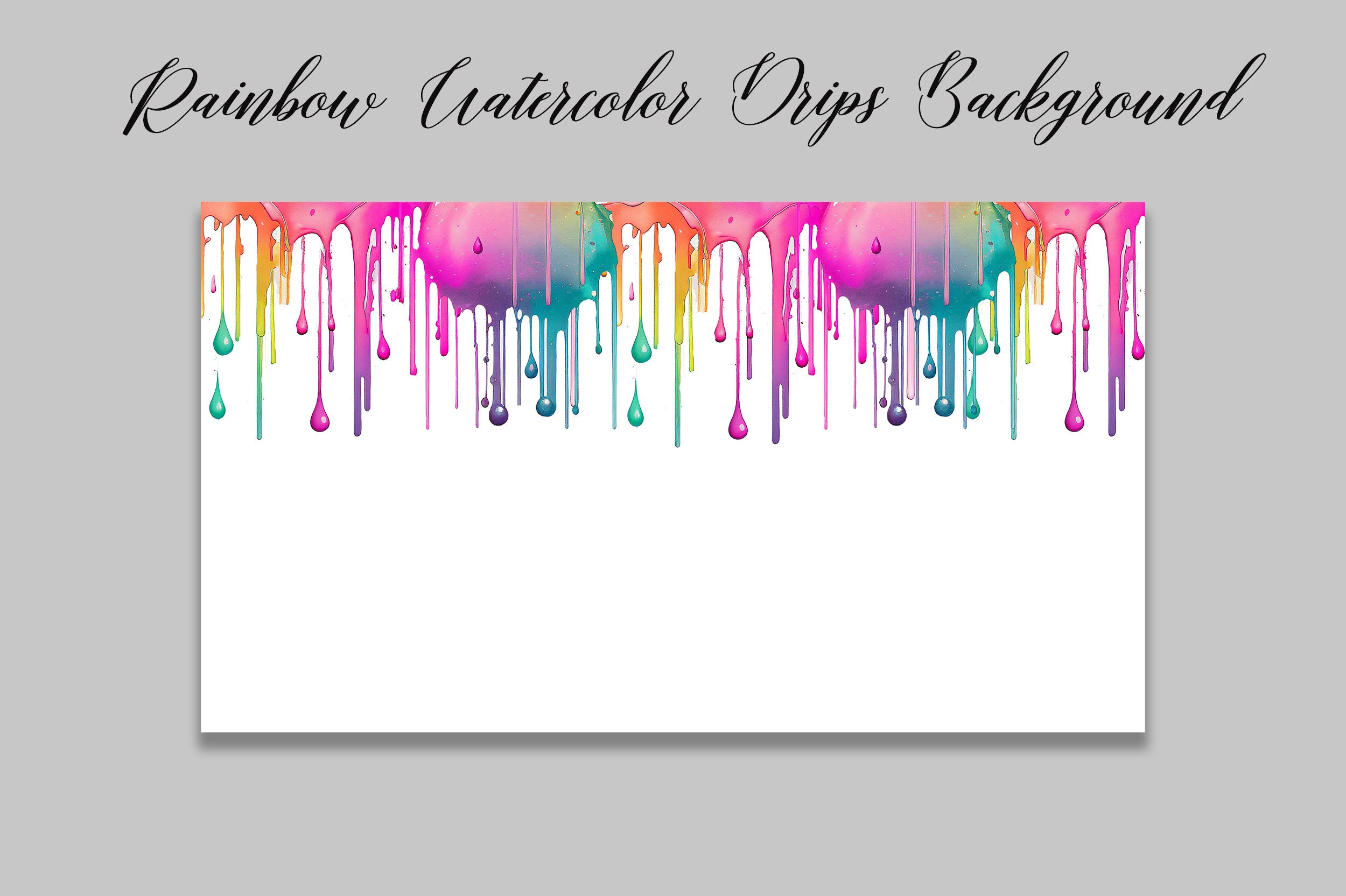 Rainbow Watercolor Drips Clipart, Digital Paper, Colorful Dripping ...