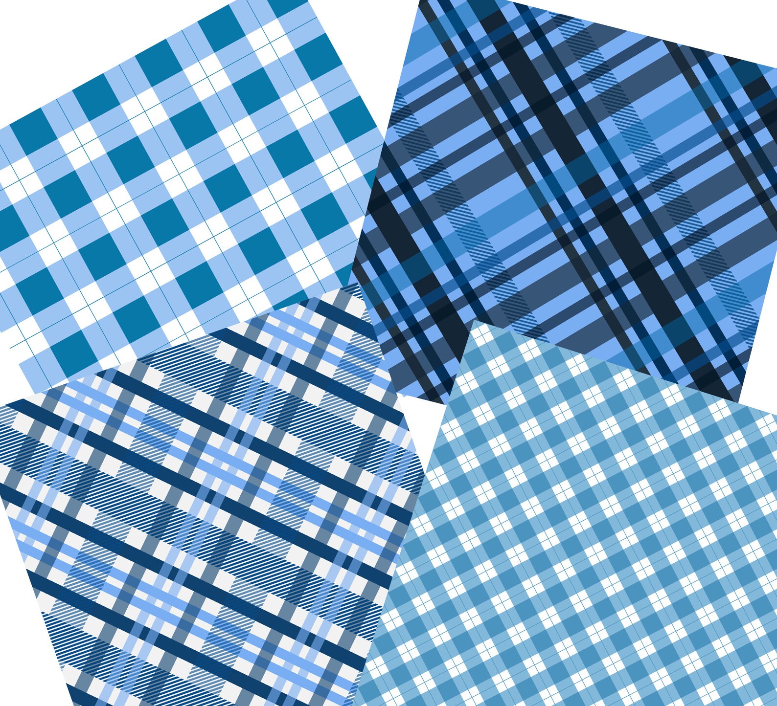 Plaid Digital Paper Pack, Gingham Background Bundle, Scrapbook Papers ...